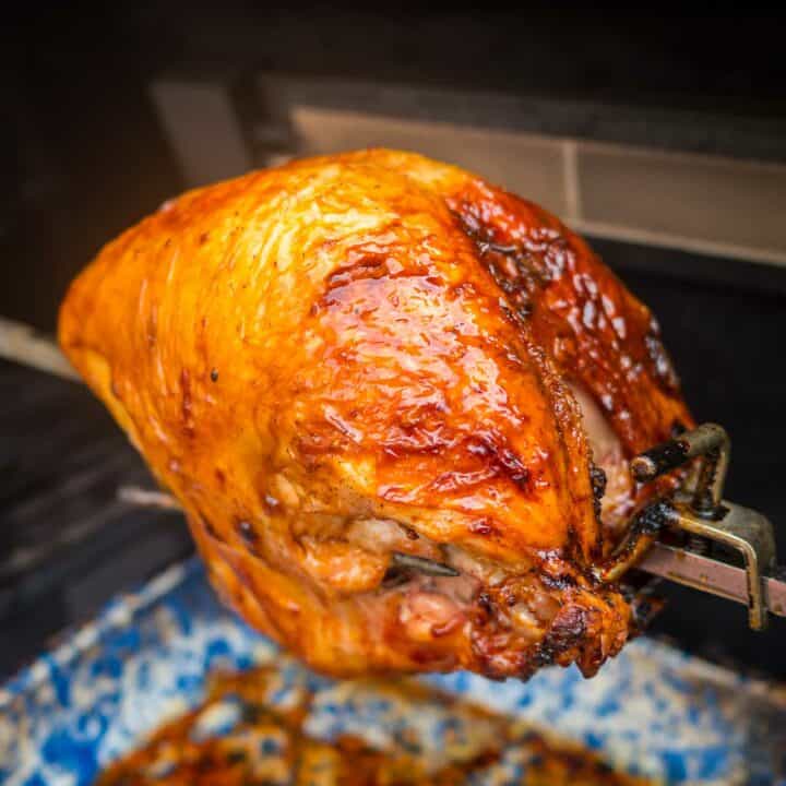 Rotisserie Turkey Breast with Honey-Bourbon Glaze - DadCooksDinner